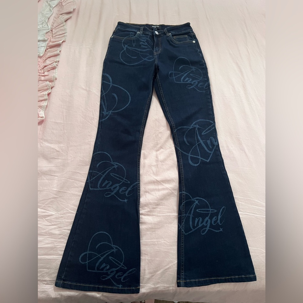 New Girl Order Angel Y2k Flared Jeans - Gem